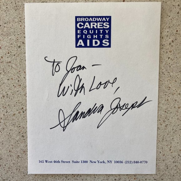 Autograph | Other | Sandra Joseph Signed Inscribed Bcefa Paper 4 2x5 12 ...